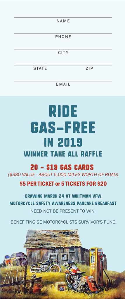 Past Event - Ride (Gas) Free in 2019 Raffle! - Riders Helping Riders