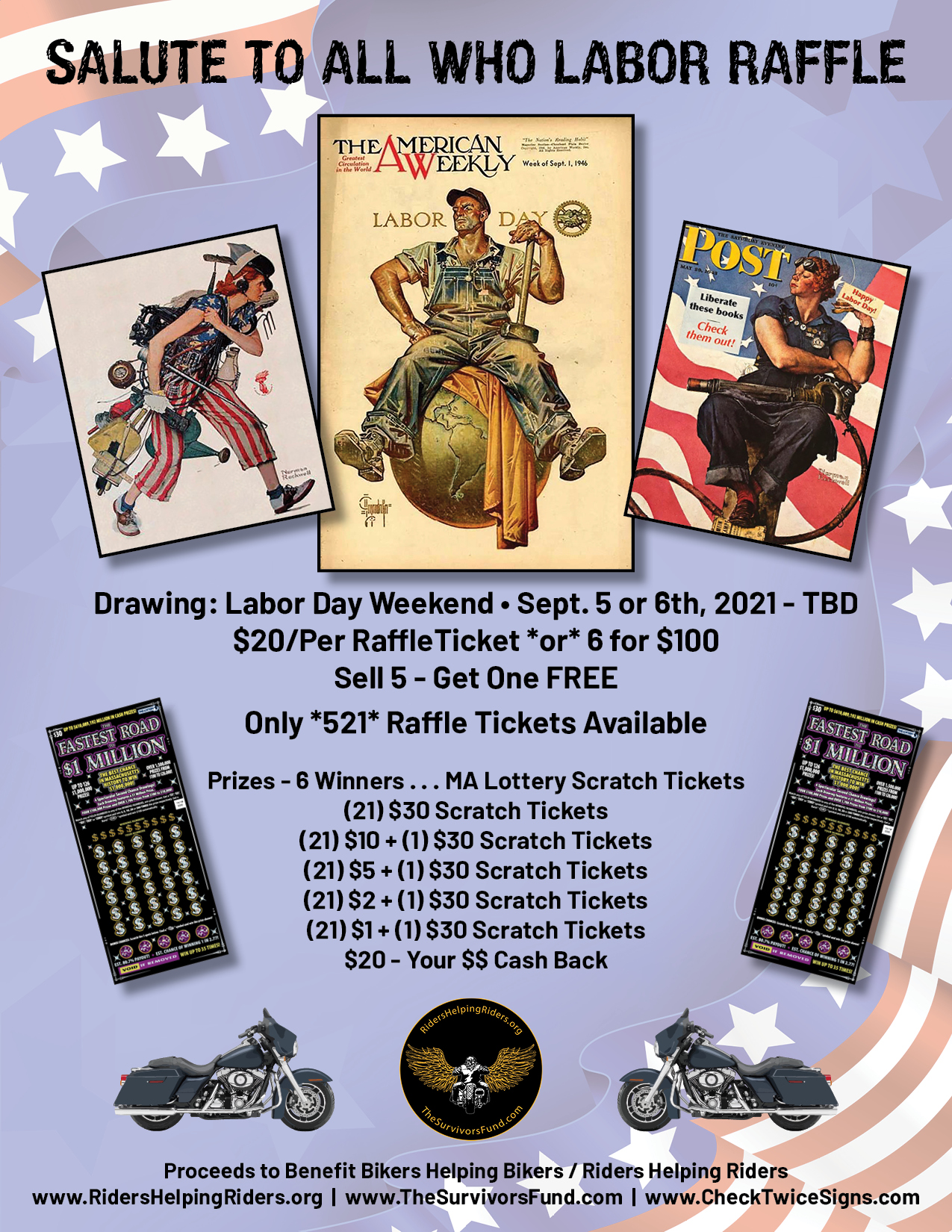 Salute To All Who Labor Raffle - Drawing Labor Day 2021 - Riders ...