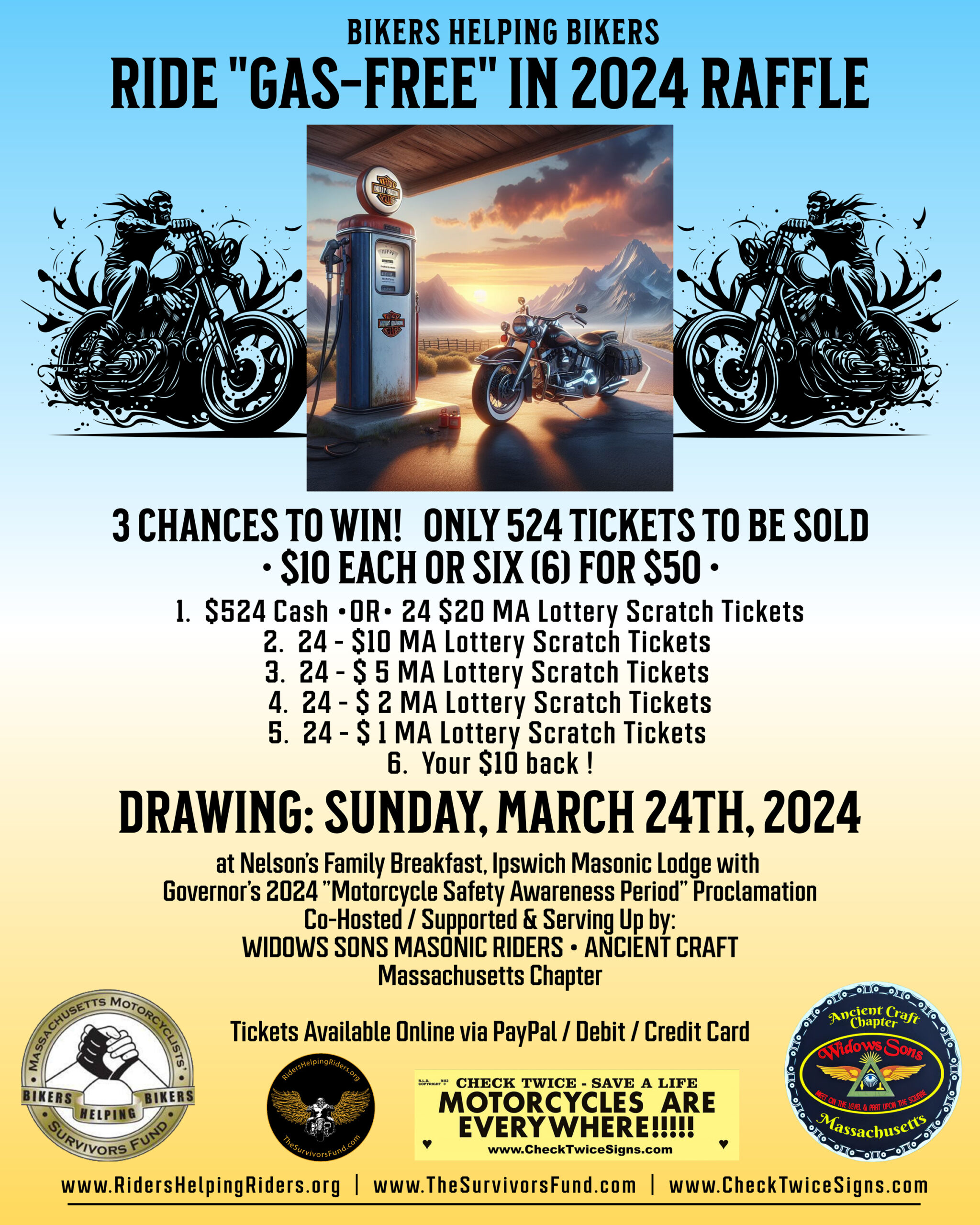 Ride "Gas-Free" Raffle 2024 - Riders Helping Riders