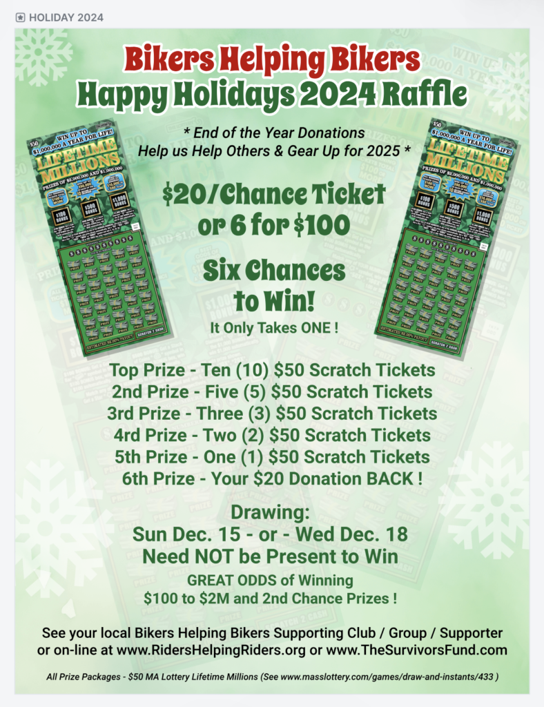 Happy Holidays 2024 Year-Ending Raffle - Riders Helping Riders